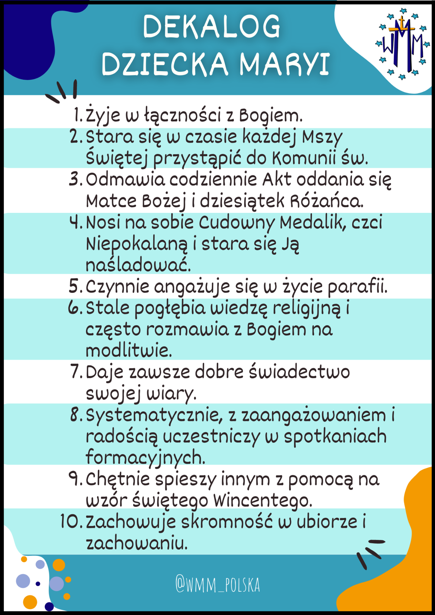 Formacja członków – Wincentyńska Młodzież Maryjna WMM